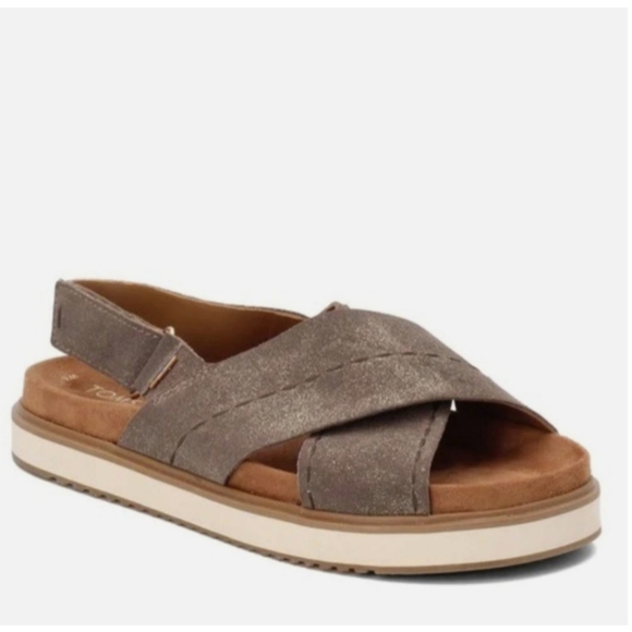 Toms | Shoes | Womens Toms Dusty Gold Sandal Suede Size W8 | Poshmark
